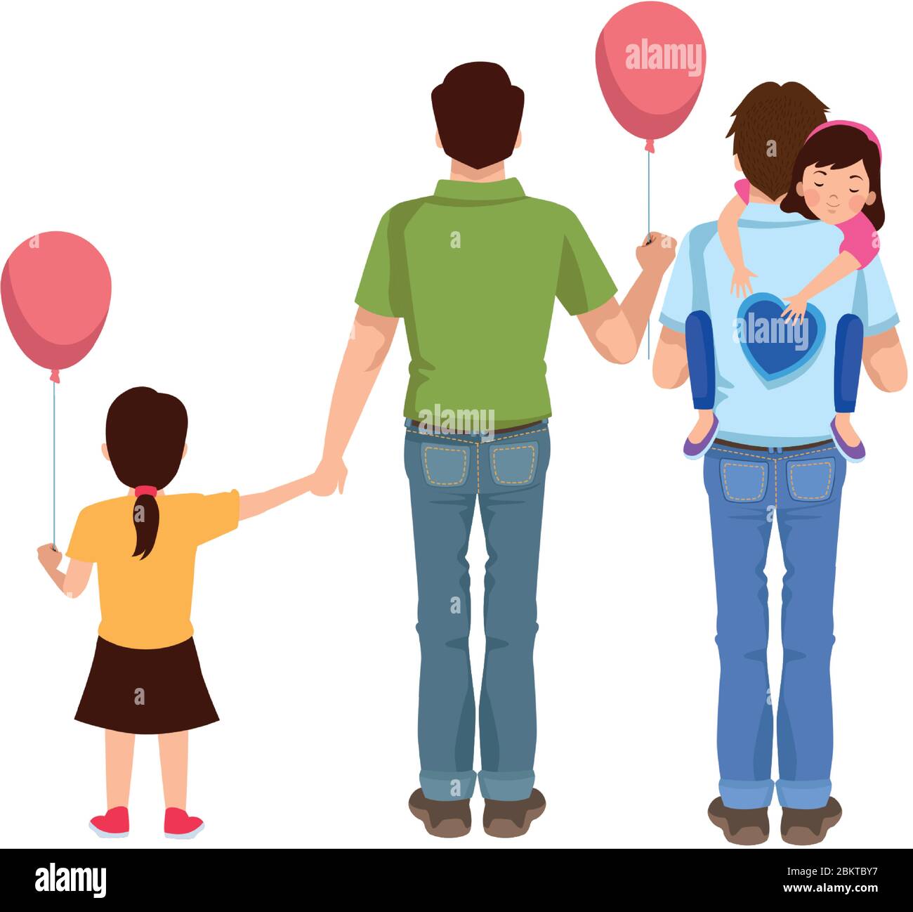 dear fathers with daughters and balloons helium Stock Vector Image ...