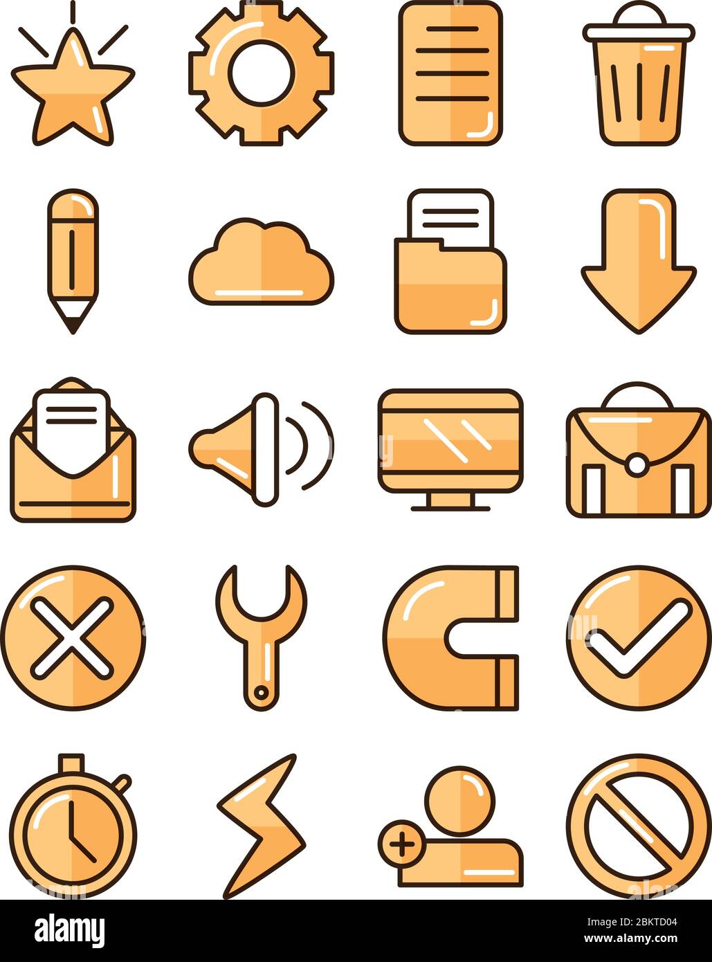interface internet web technology digital icons set vector illustration ...