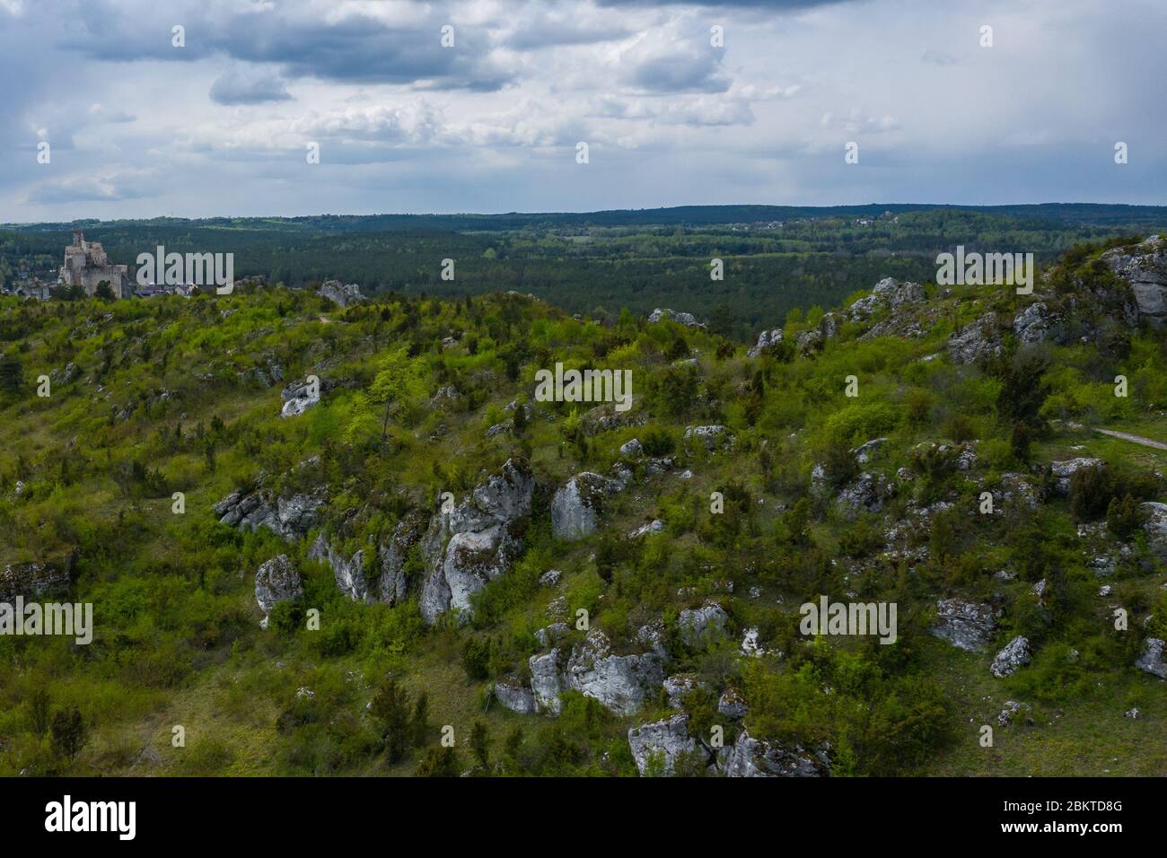 Aerial view of Mirow Castle, Eagles Nests trail. Medieval fortress in ...
