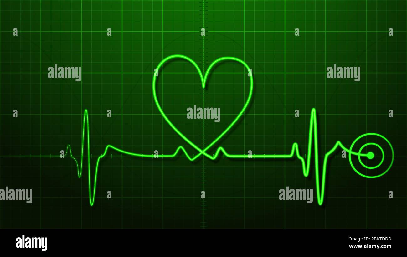 Heartbeat with heart shape Stock Photo - Alamy