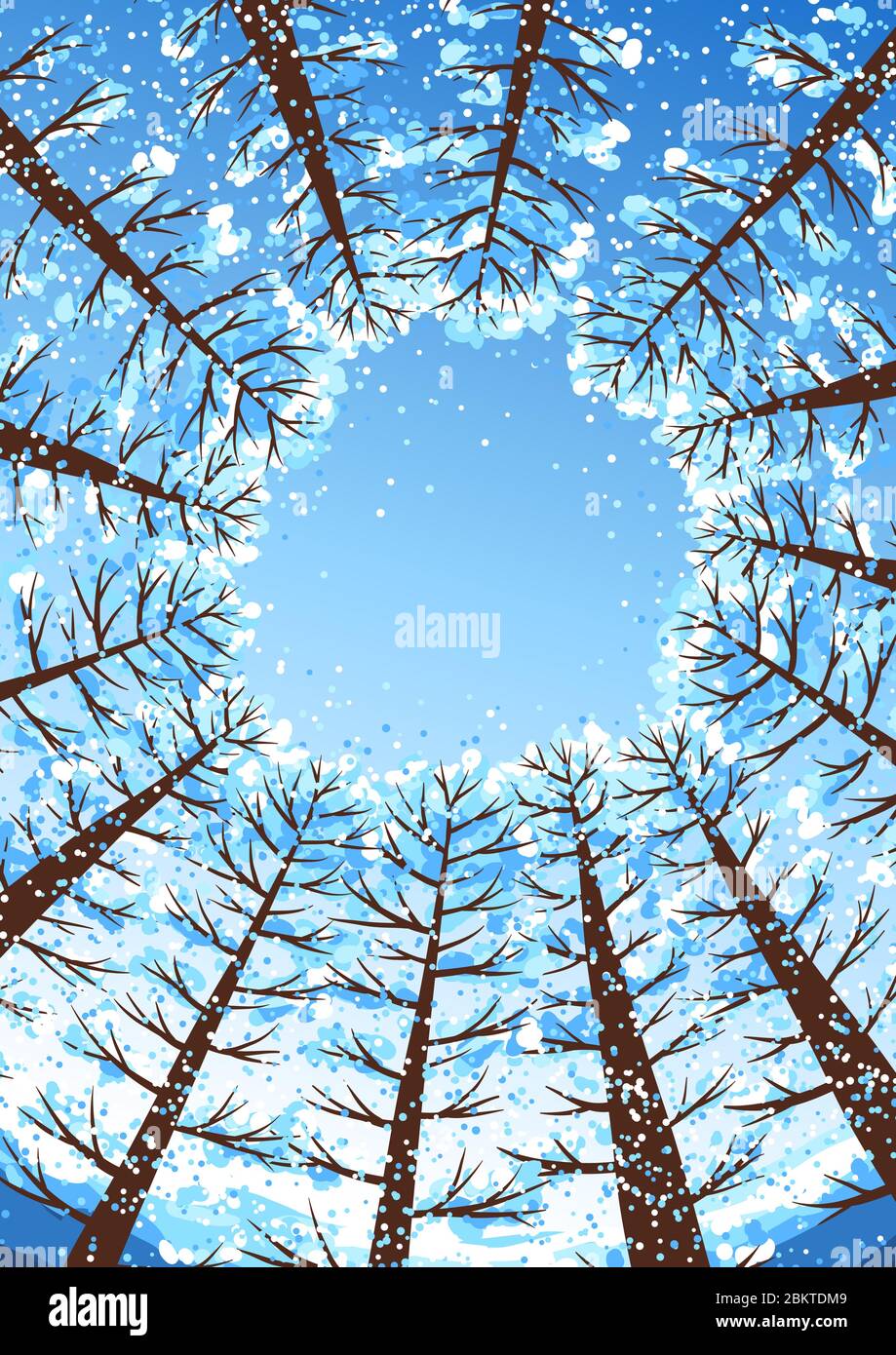 Winter forest background with stylized trees Stock Vector Image & Art ...