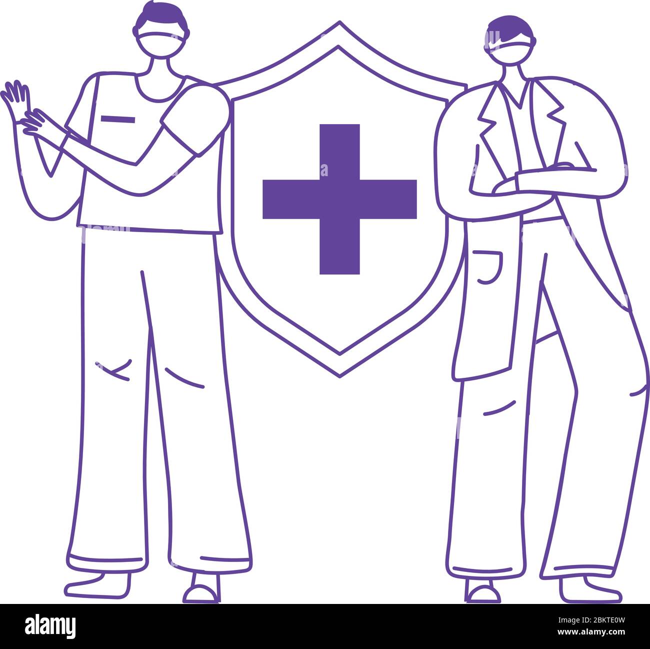 thanks doctors nurses, physicians with medical mask protection vector ...