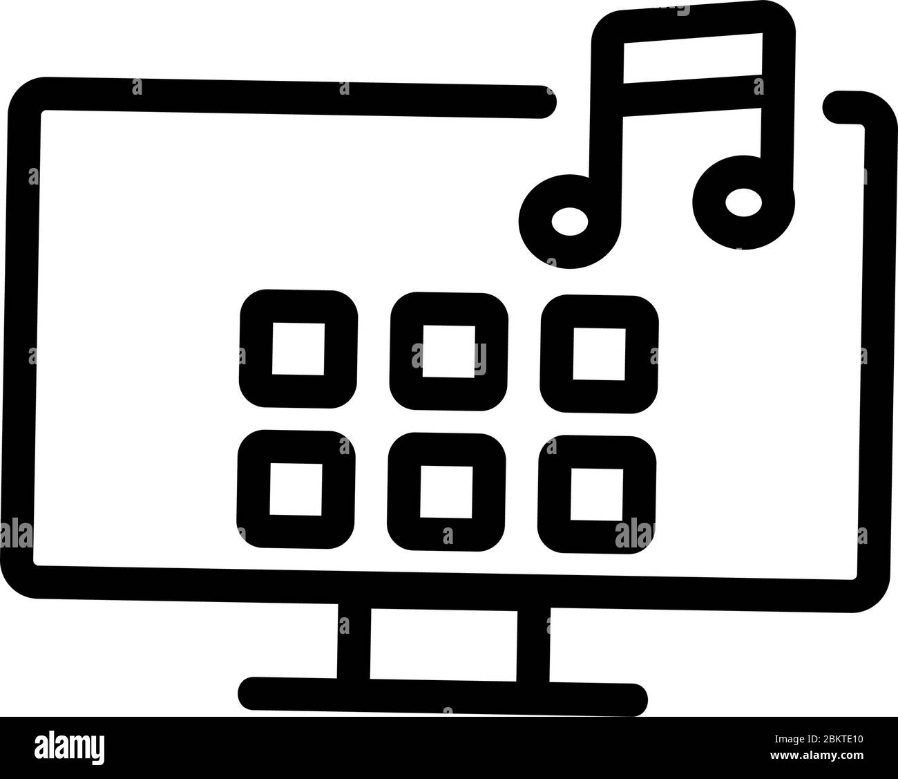 wiretapping music on tv icon vector outline illustration Stock Vector ...