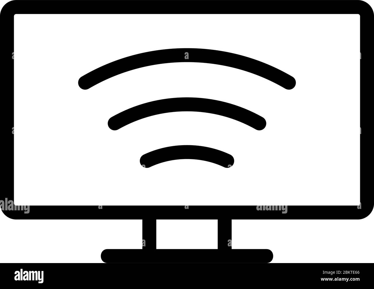 distribution of wifi on TV icon vector outline illustration Stock ...