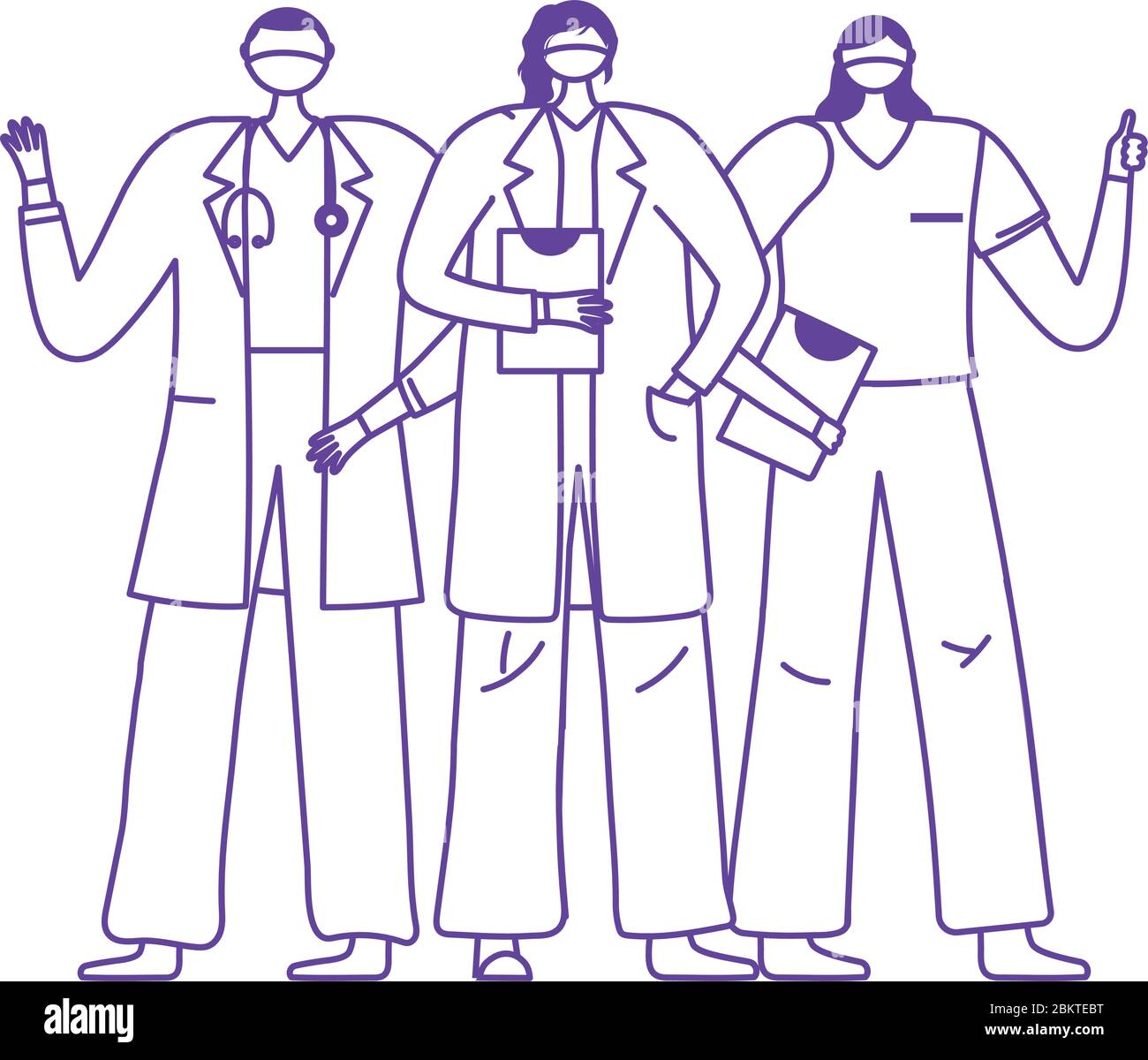 thanks doctors nurses, physicians community medical staff vector ...