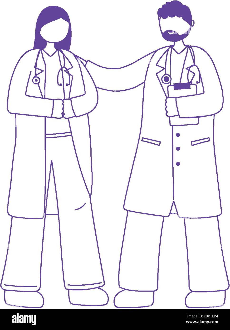 thanks, doctors, nurses, physician female and male with clipboard ...