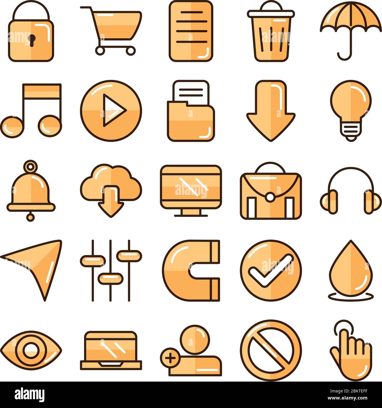 interface internet web technology digital icons set vector illustration ...