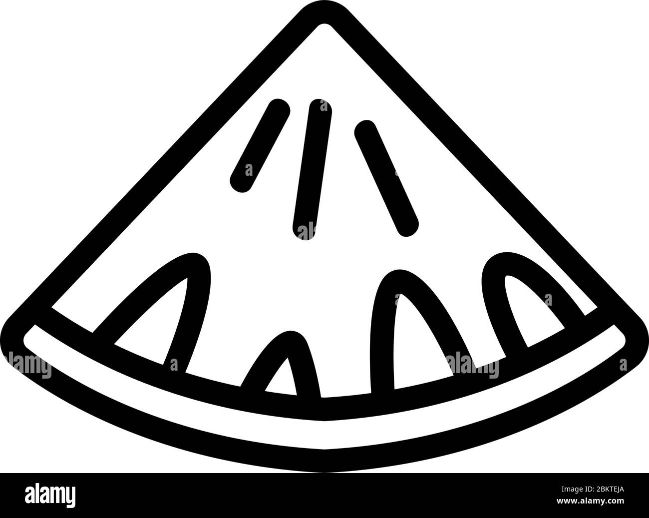 piece of pineapple top view icon vector outline illustration Stock ...