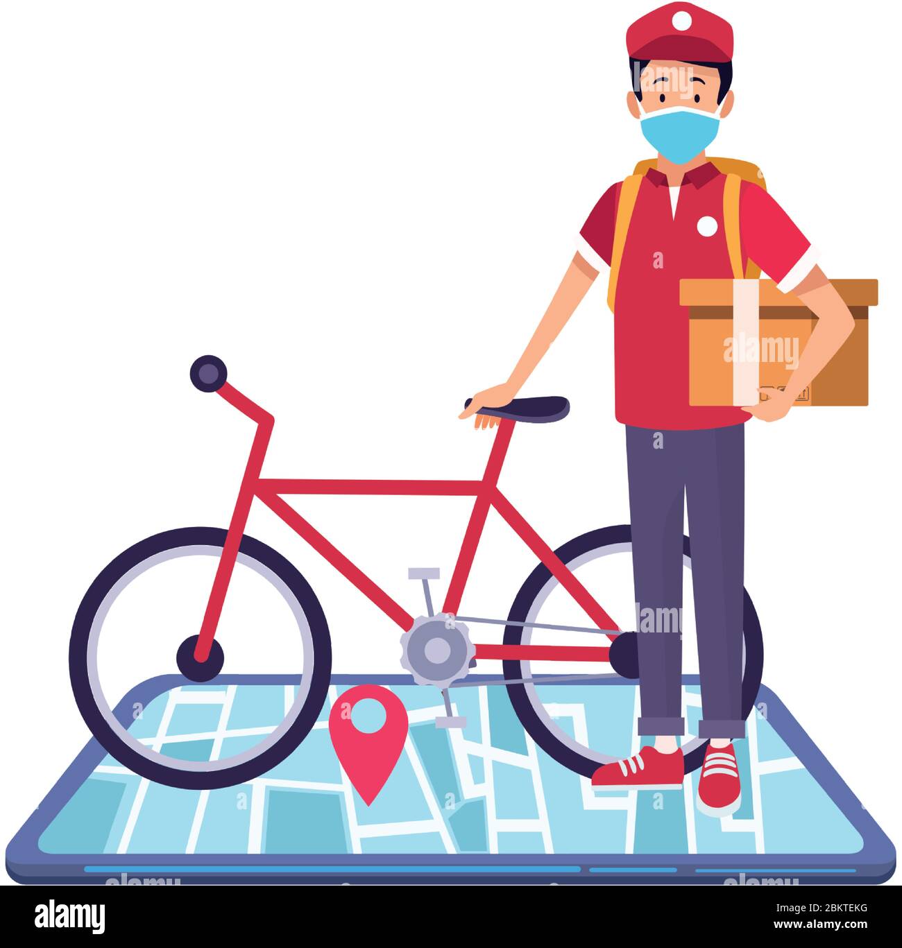 Shipping bike phone man Cut Out Stock Images & Pictures - Alamy