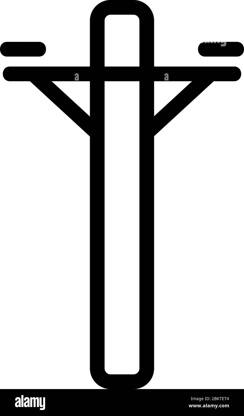 pole support power lines icon vector outline illustration Stock Vector ...