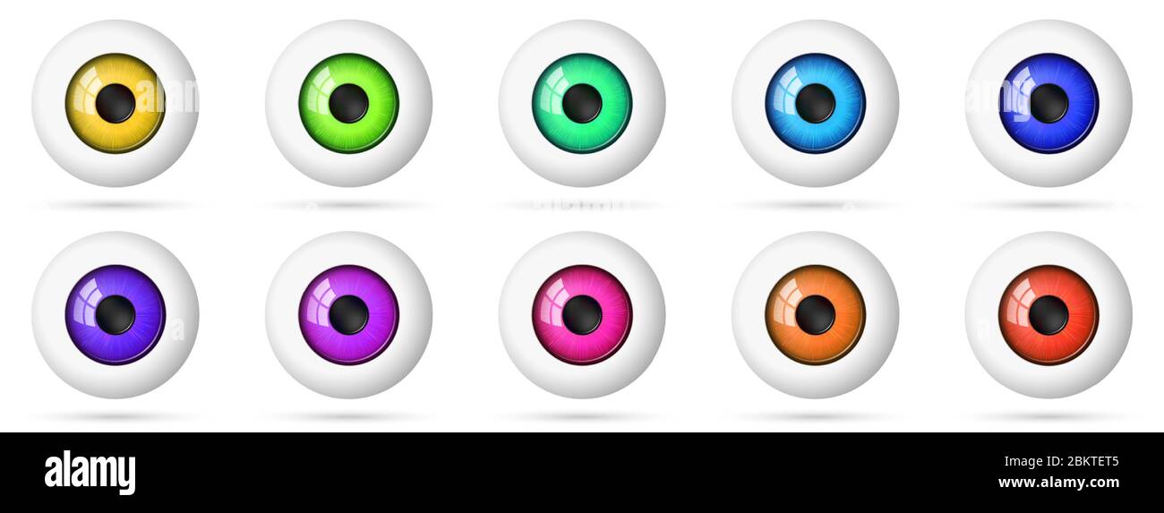 Set of eyeballs. Colored Eye icon isolated. Vector eyes. Vector ...