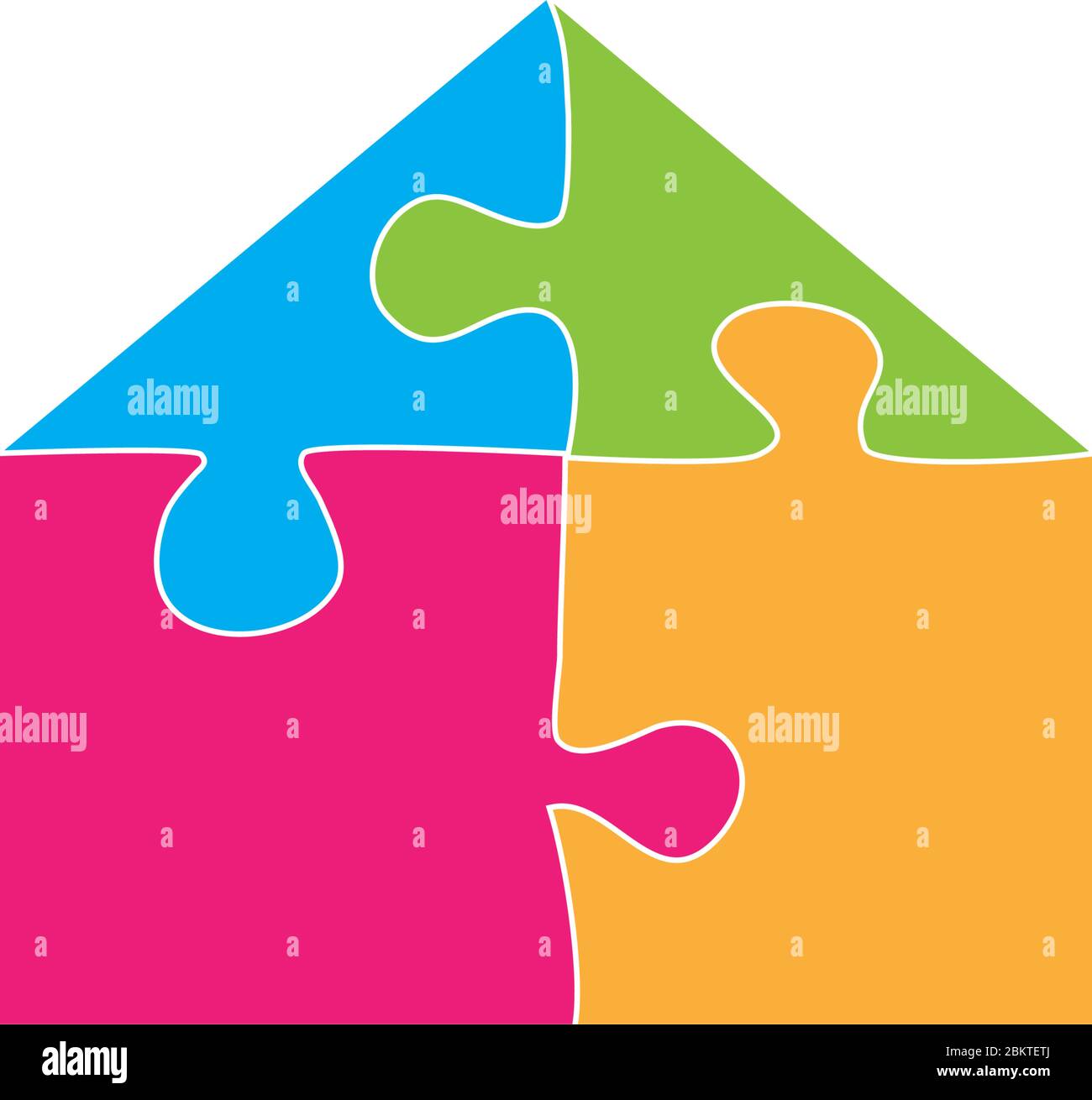 puzzles created house shape Stock Vector Image & Art - Alamy