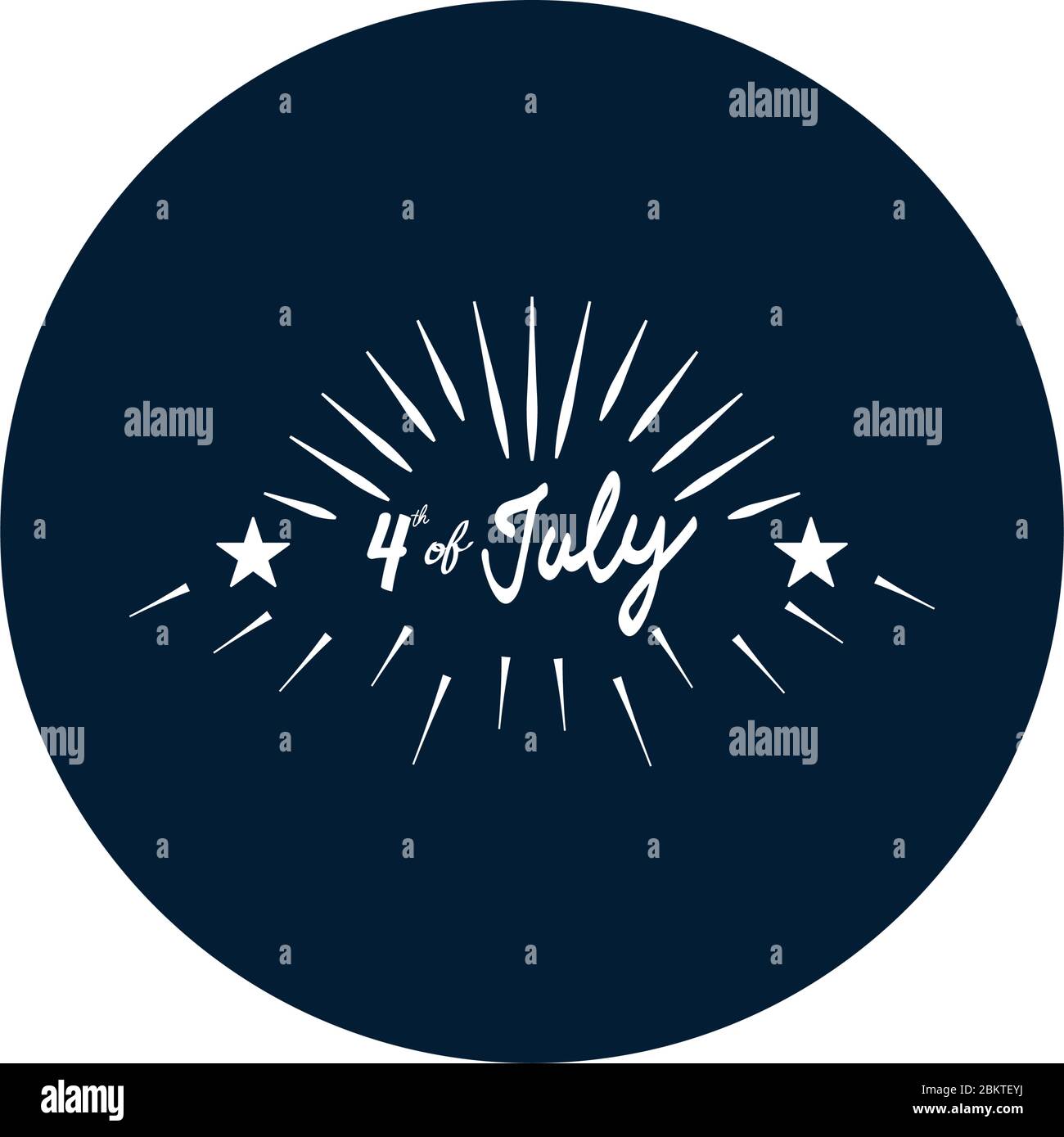 4th of july, lettering design with decorative stars and burst over ...