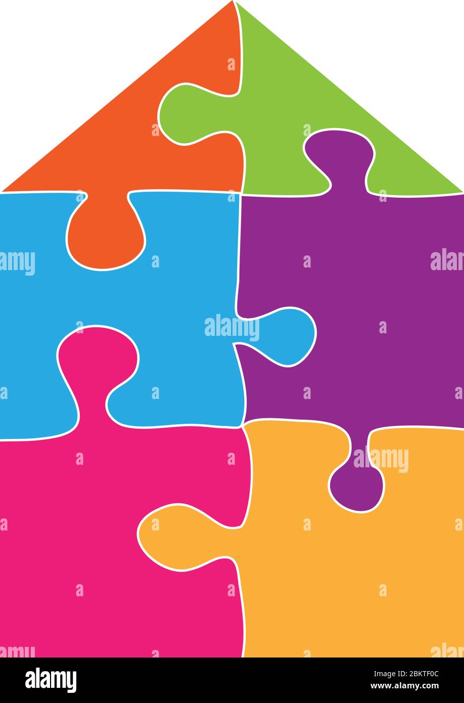 puzzles created house shape Stock Vector Image & Art - Alamy