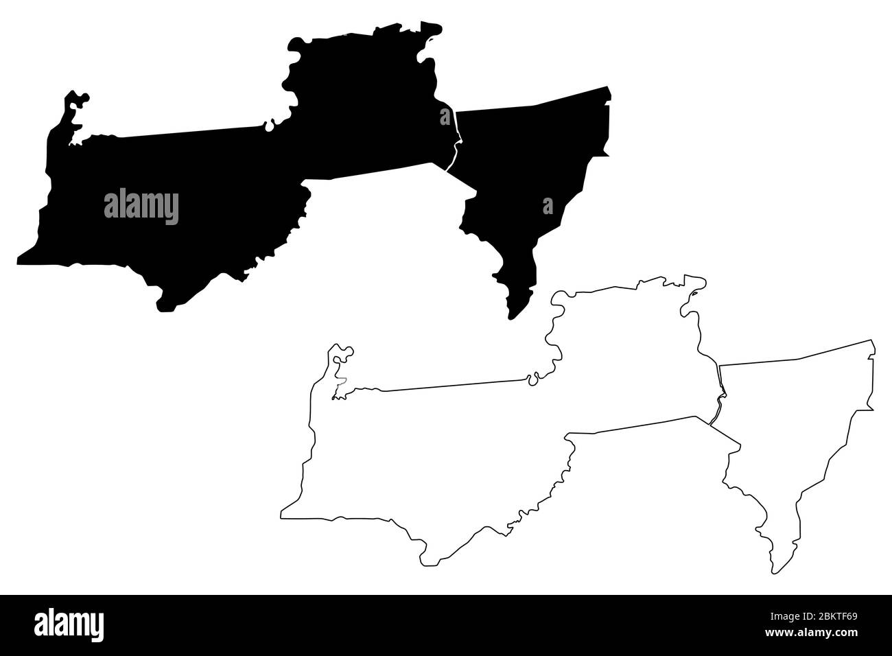 Para District (Surinam, Republic of Suriname) map vector illustration ...