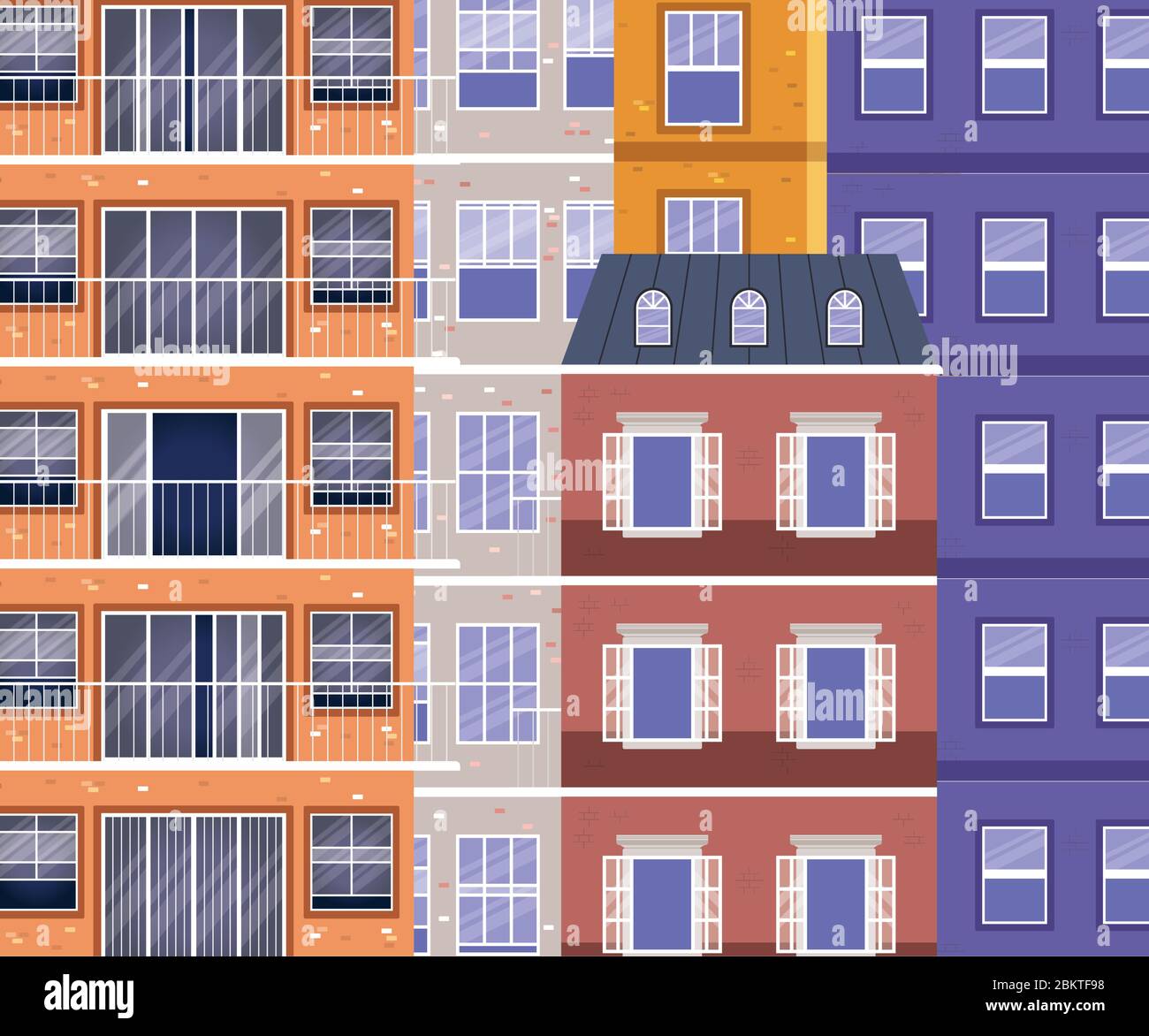 Windows outside colored buildings vector design Stock Vector Image ...