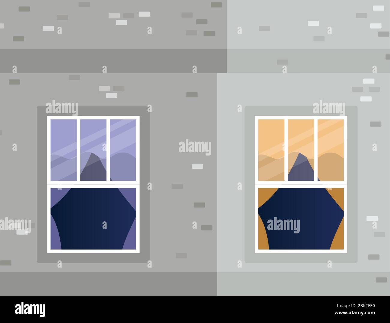 Windows outside gray house vector design Stock Vector Image & Art - Alamy