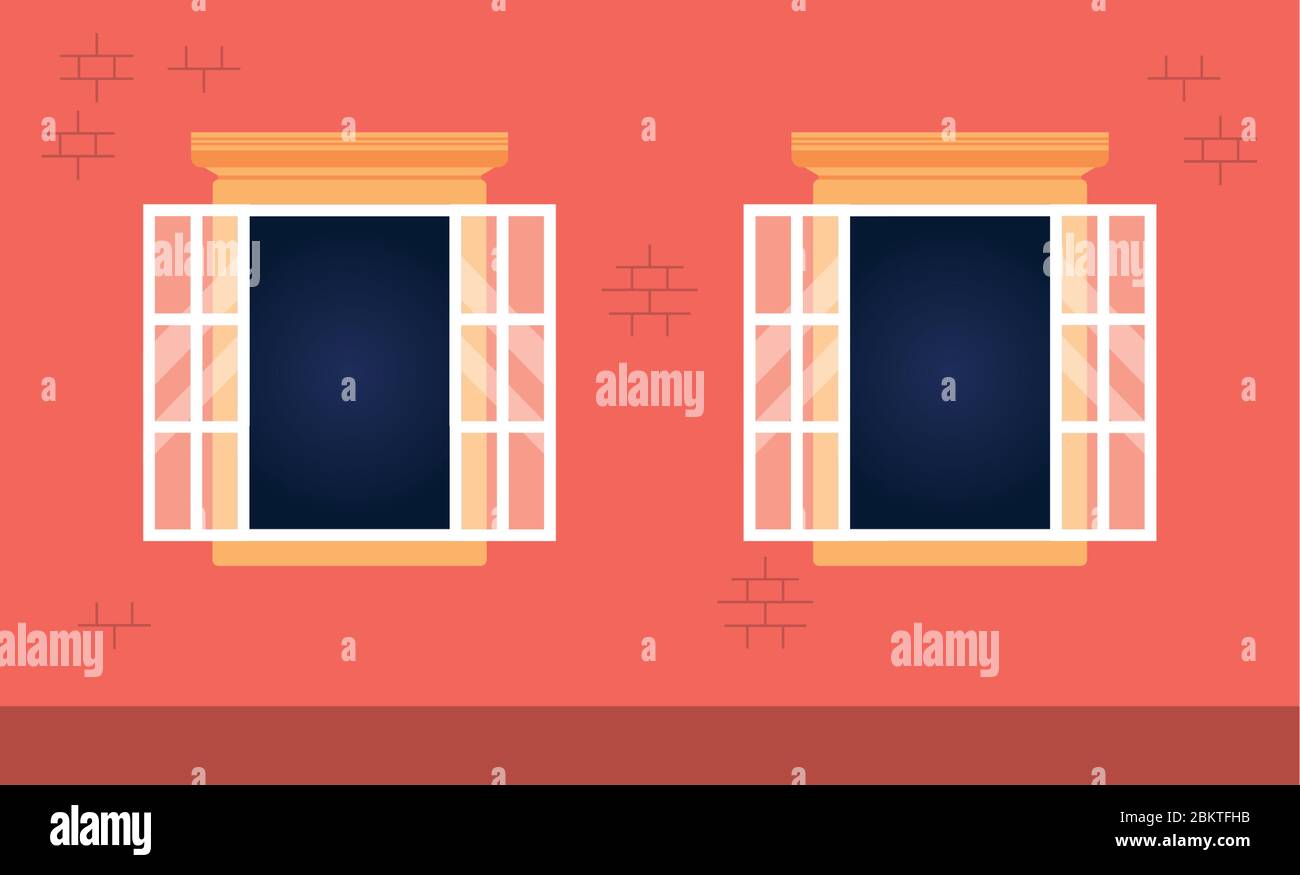 Windows outside red house vector design Stock Vector Image & Art - Alamy