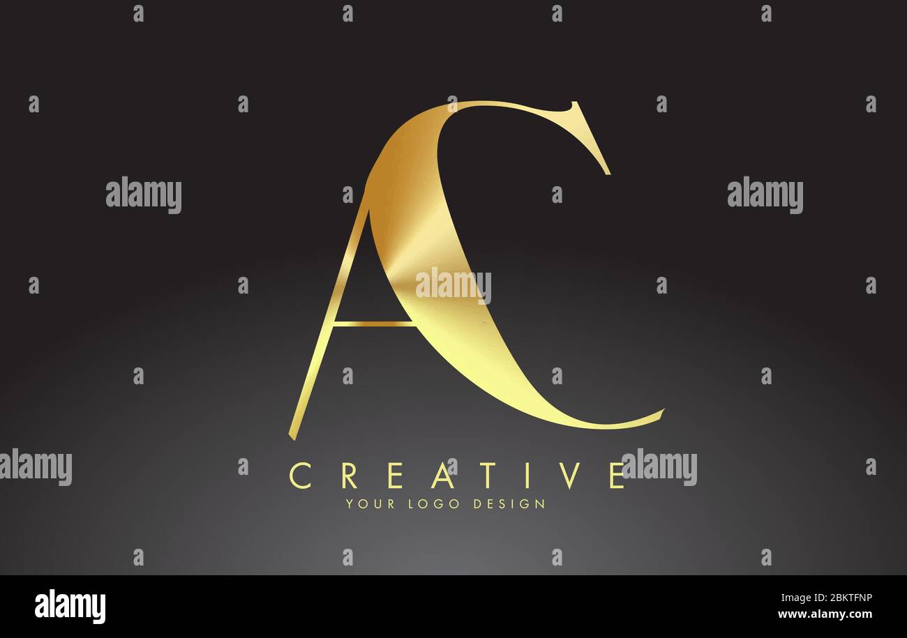 Golden Luxury AC A C Letters Logo Design Vector Illustration Stock ...