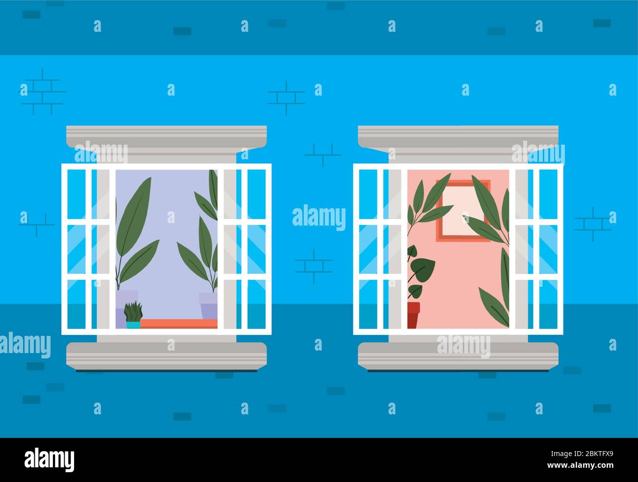 Office windows from outside Stock Vector Images - Alamy