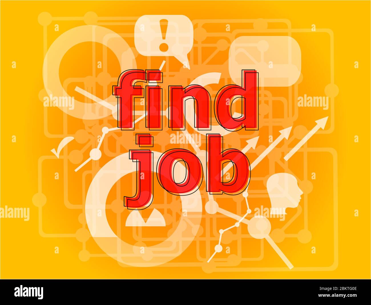 find jobs on digital touch screen, business concept . Big set of ...