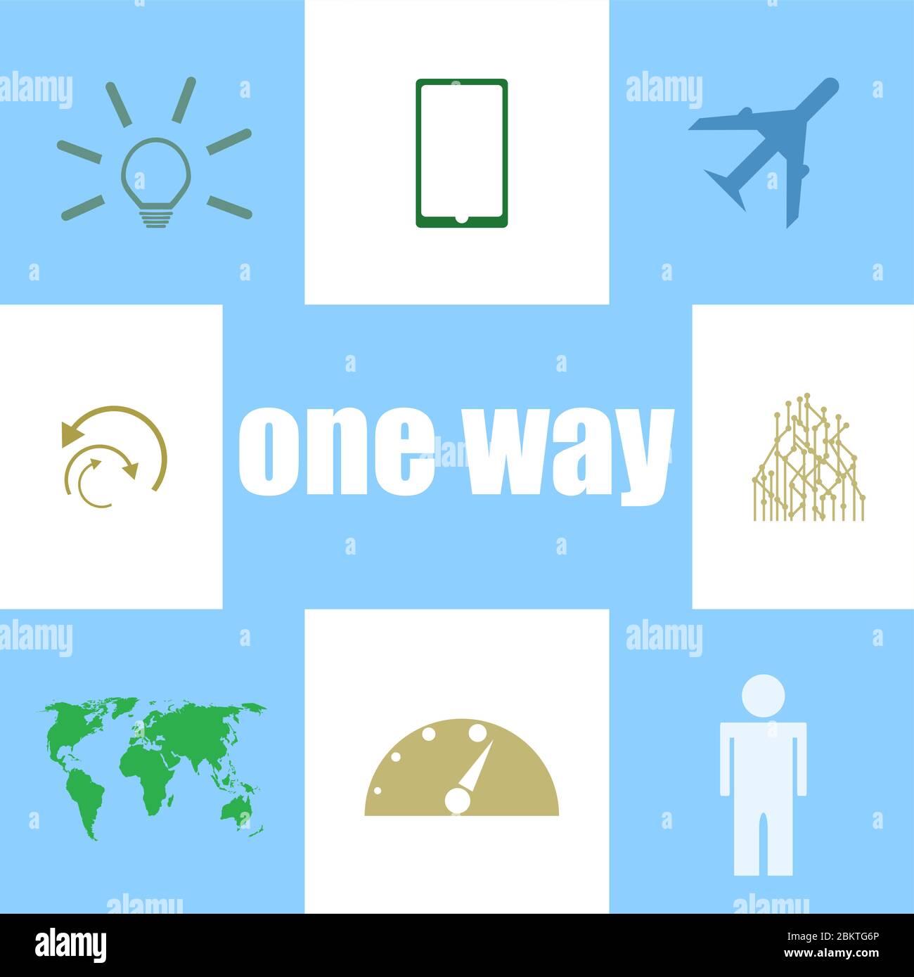 Text One way. Business concept . Infographic Elements. Icon set Stock ...