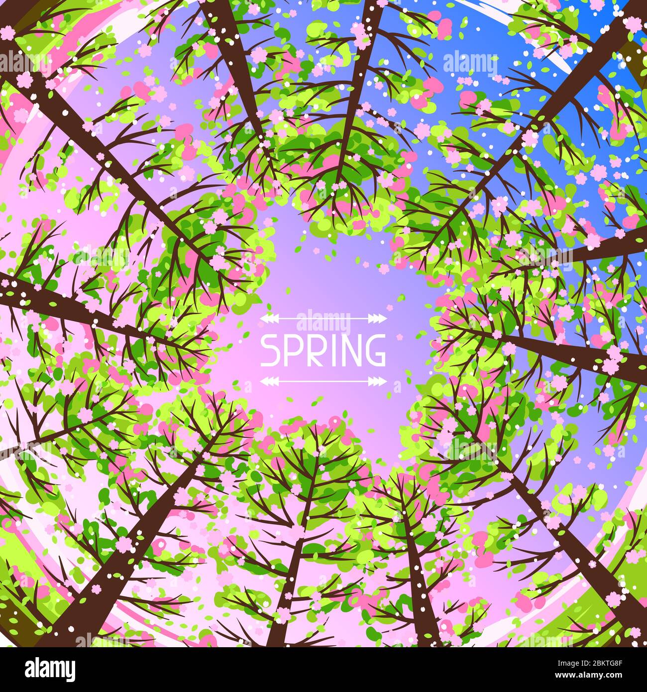 Spring forest background with stylized trees Stock Vector Image & Art ...