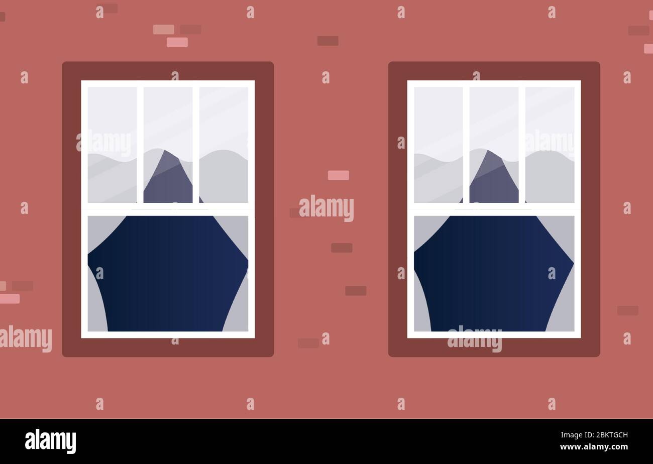 Windows outside brown house vector design Stock Vector Image & Art - Alamy
