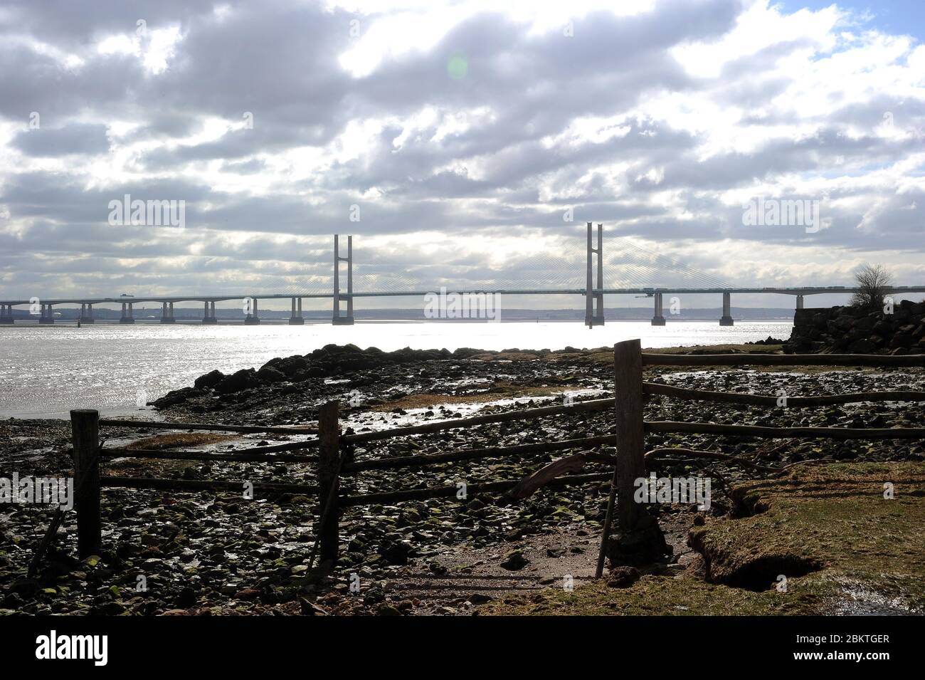 Second Severn Crossing viewed from near Blackrock, Portskewett Stock ...
