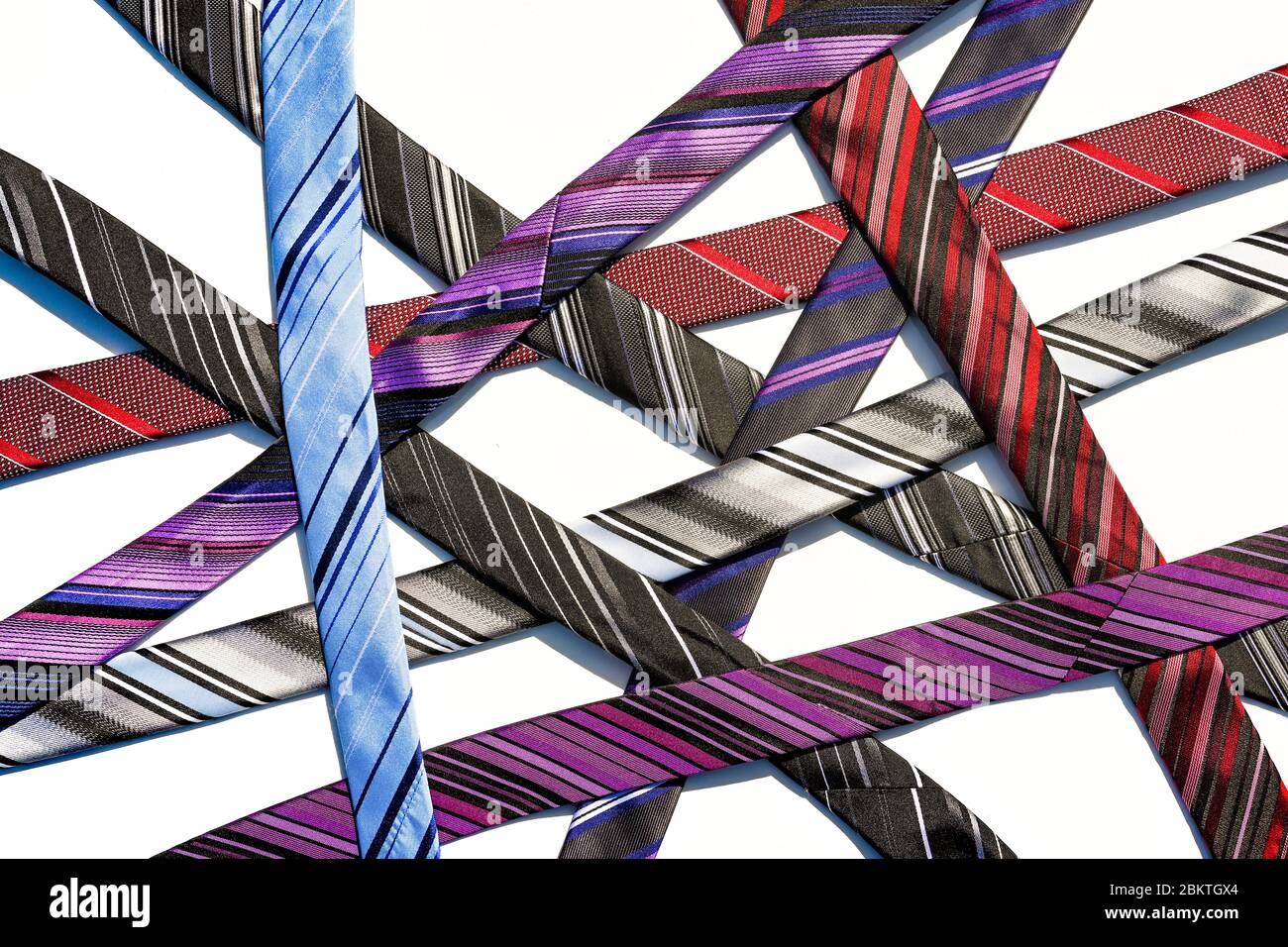 Pattern formed by different colour ties at angles Stock Photo - Alamy
