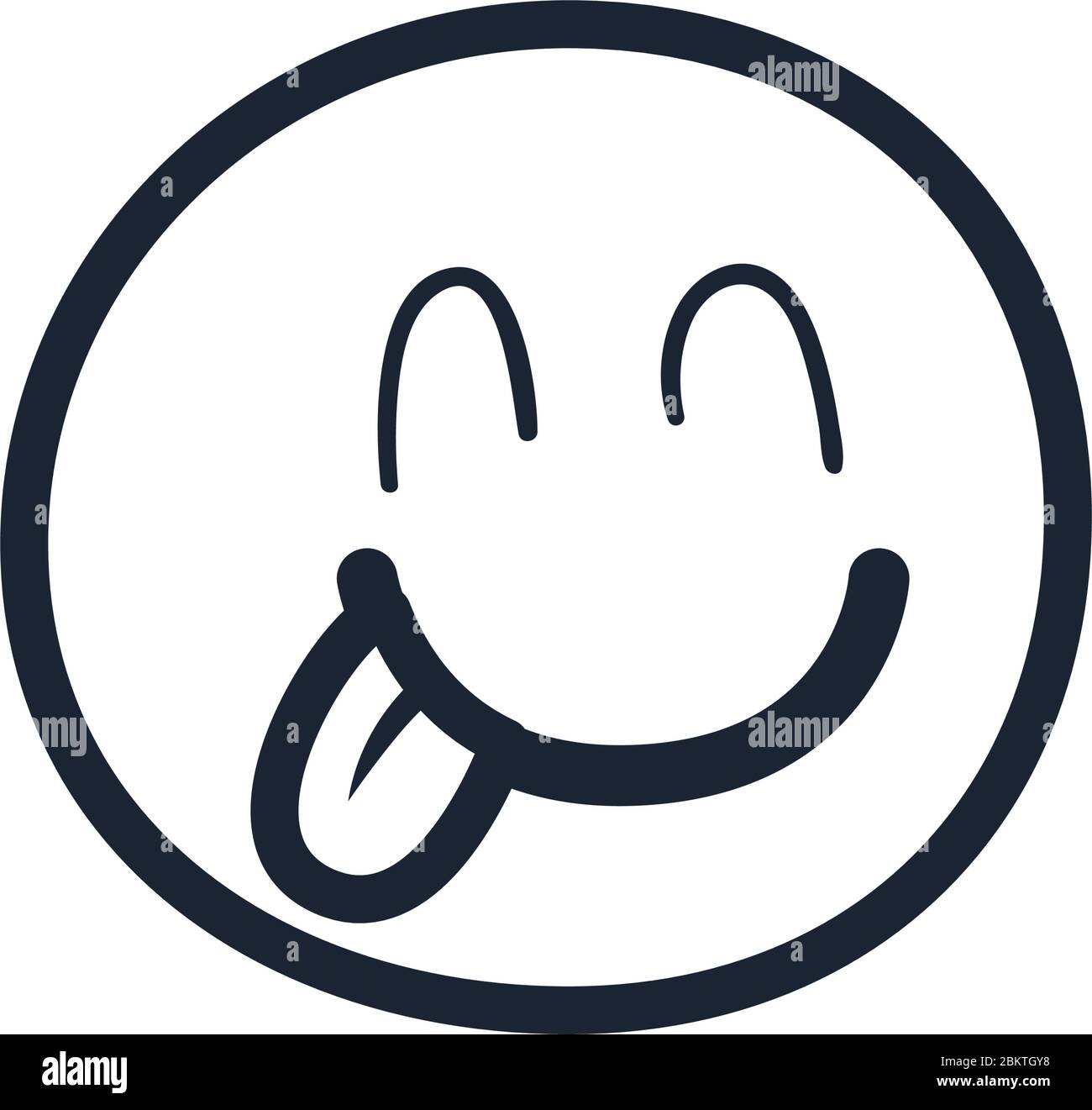 yum emoji face line style icon design, Cartoon expression emoticon and ...