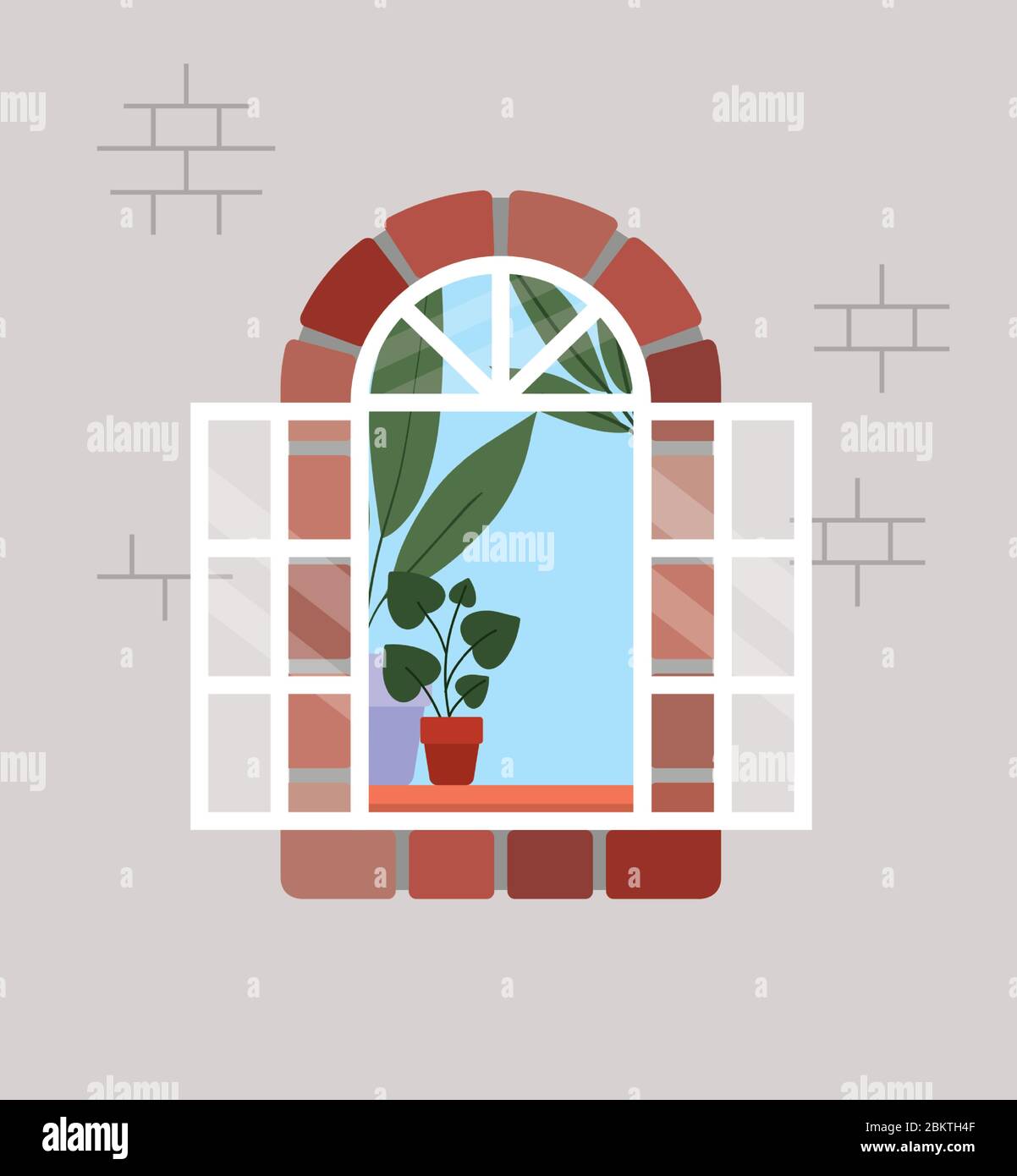 window from outside with view into the gray house vector design Stock ...