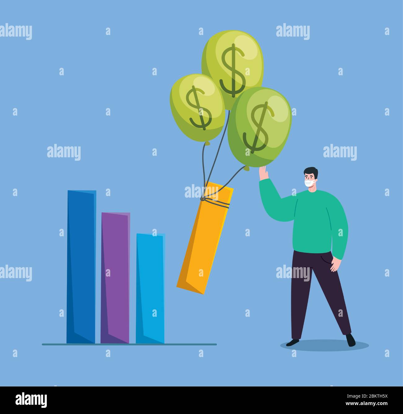 men with infographic of financial recovery Stock Vector Image & Art - Alamy
