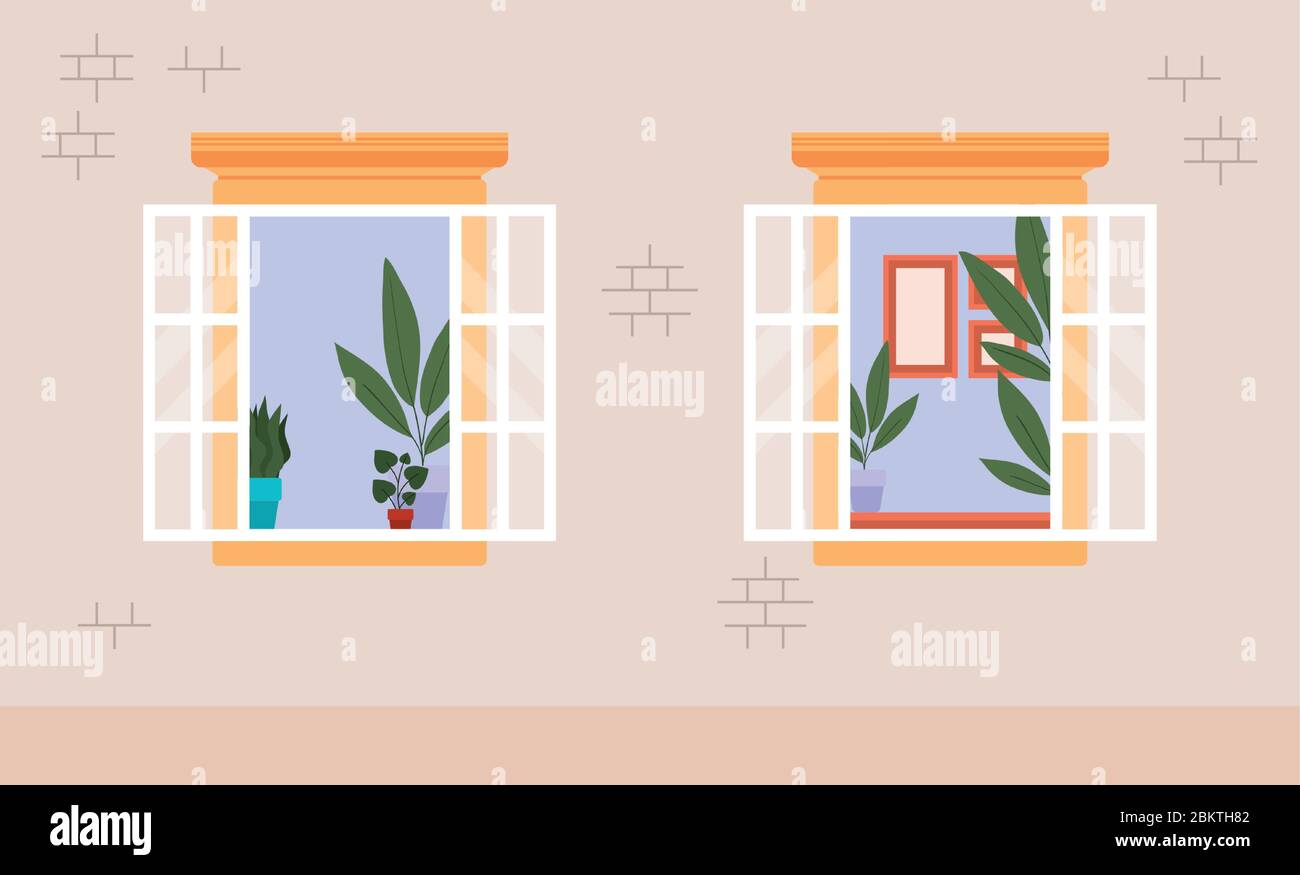 Office windows from outside Stock Vector Images - Alamy