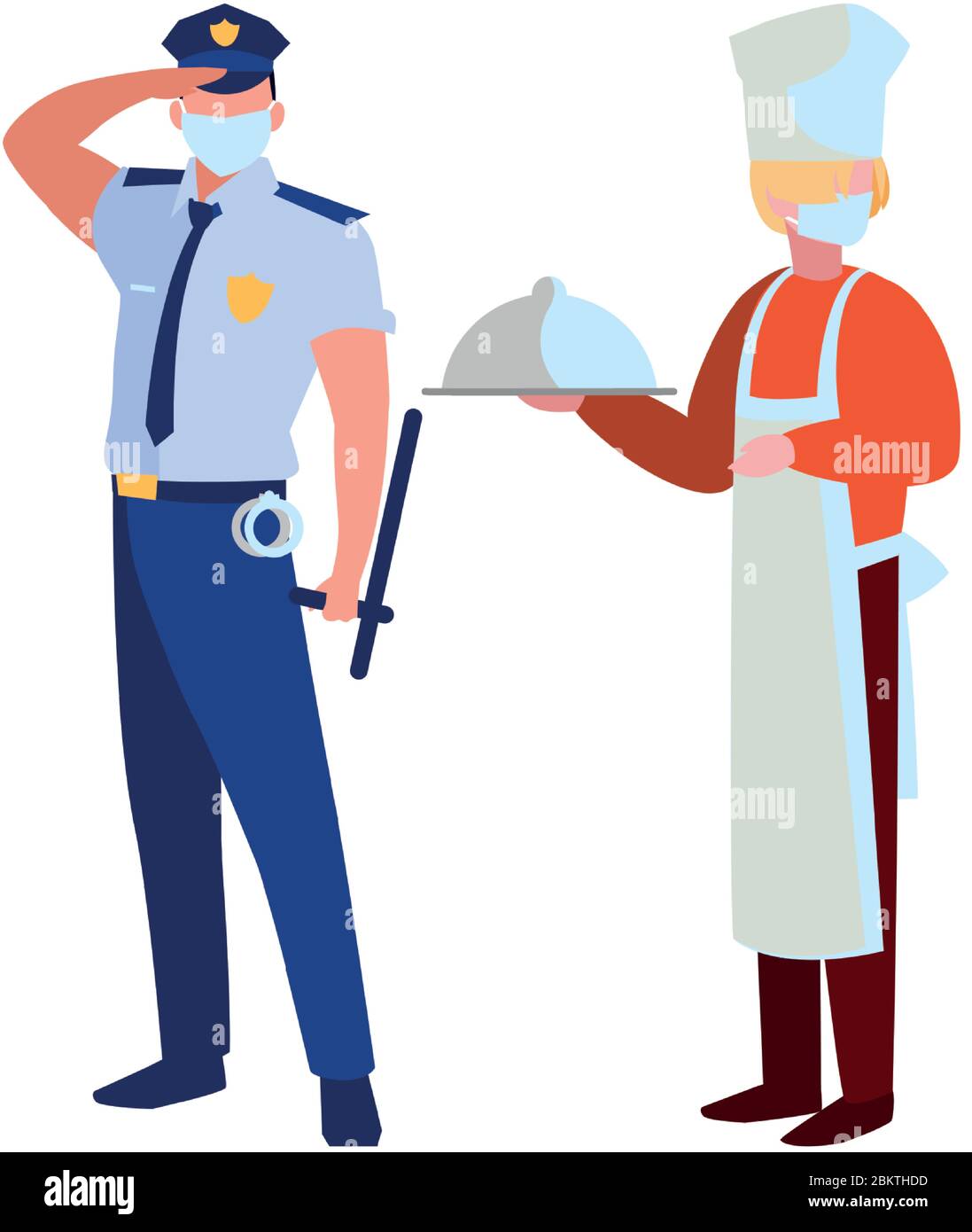 professional men wearing face mask vector illustration design Stock ...