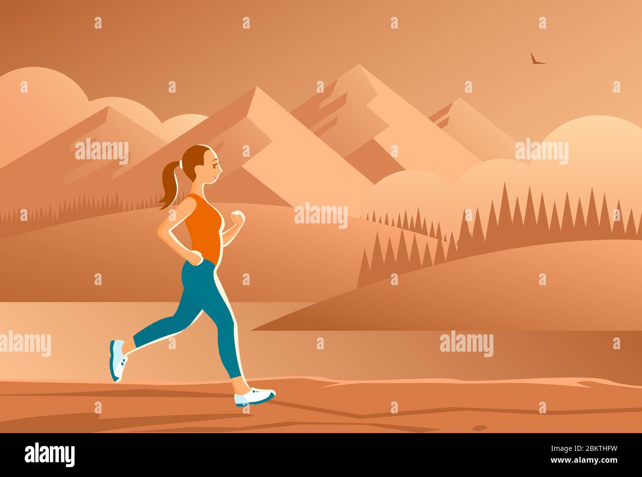 Beautiful woman on forest background Stock Vector Images - Alamy