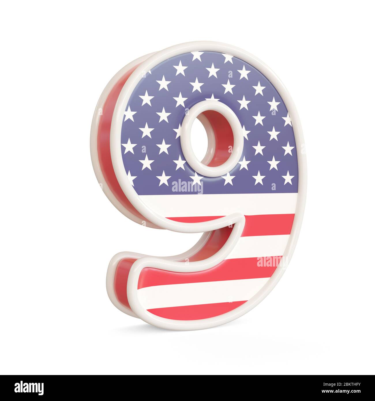 American flag numbers isolated on a white background. 3d image Stock ...
