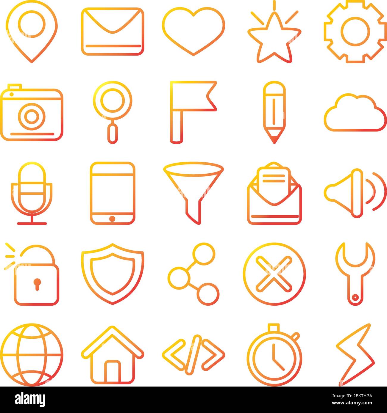 interface internet web technology digital icons set vector illustration ...