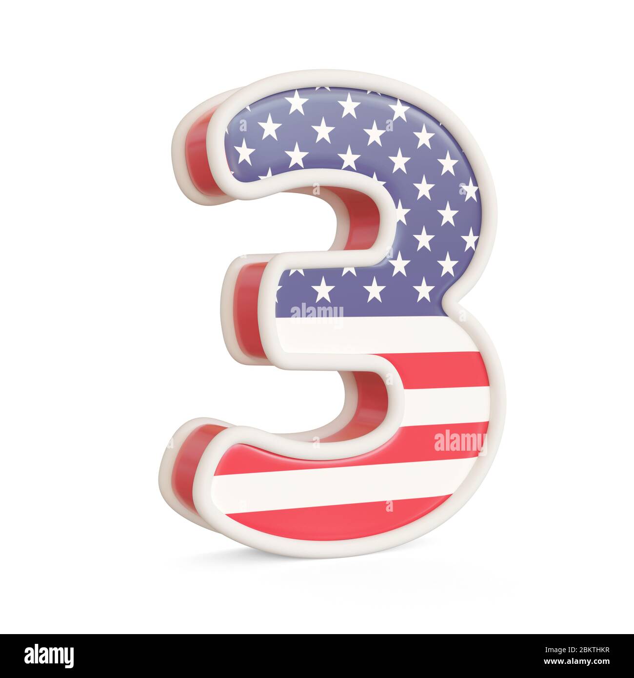 American flag numbers isolated on a white background. 3d image Stock ...