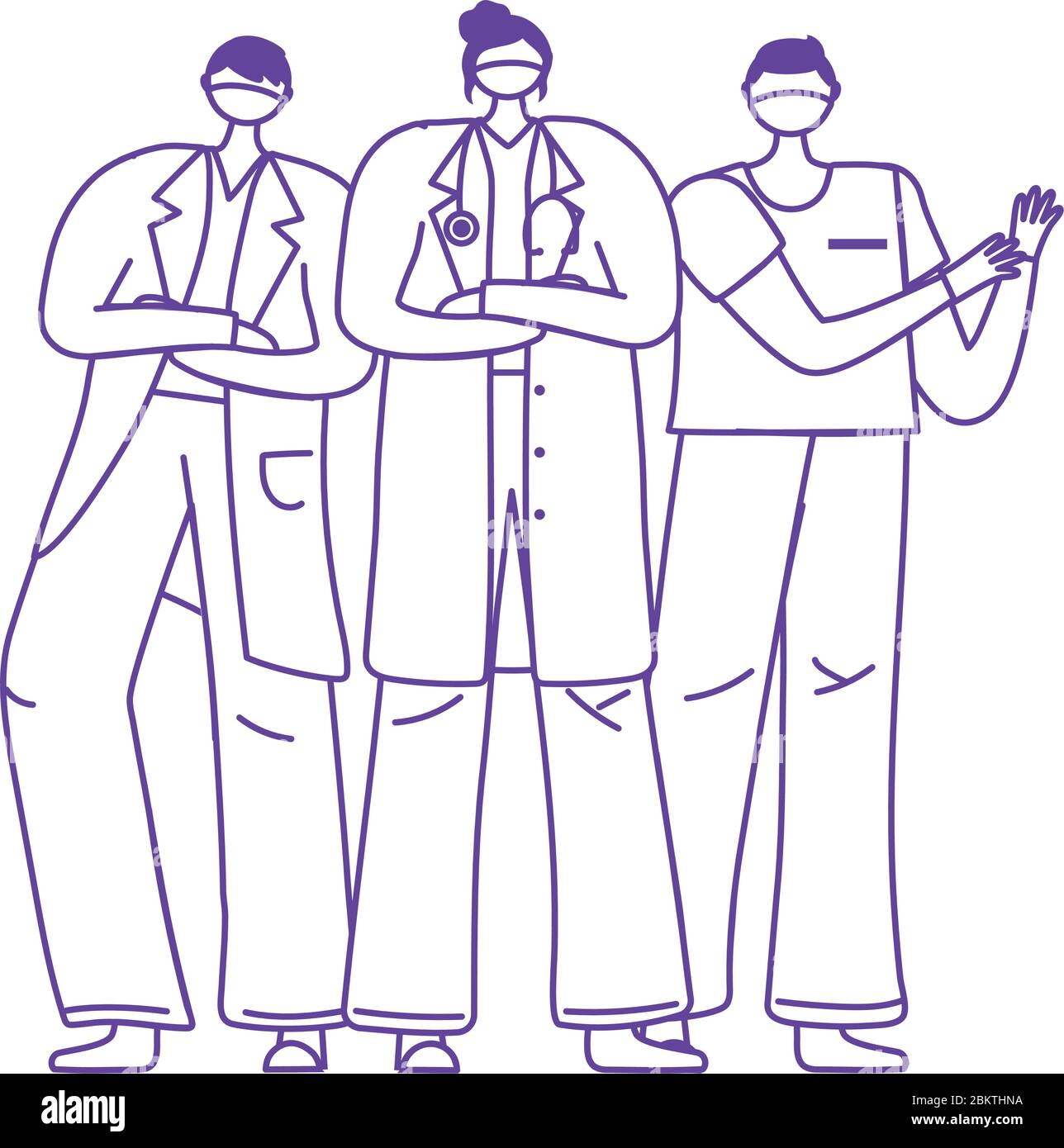 thanks doctors nurses, physicians community medical staff vector ...
