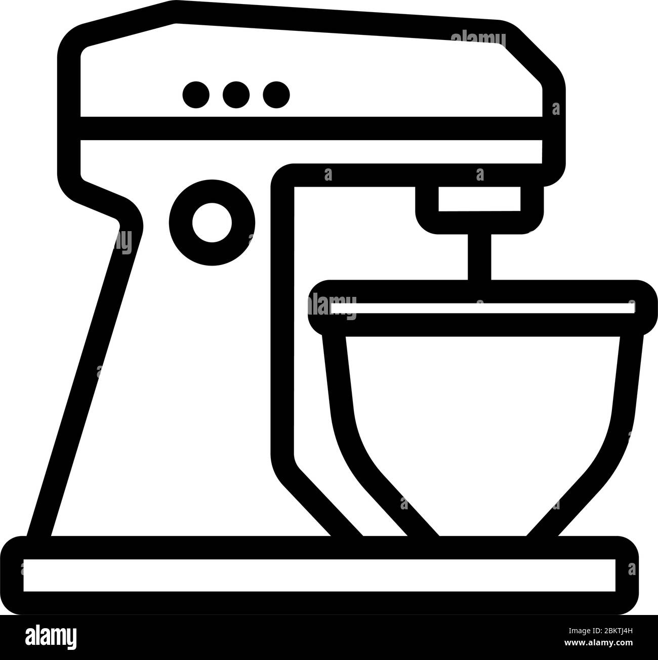 view of planetary mixer with bowl icon vector outline illustration ...
