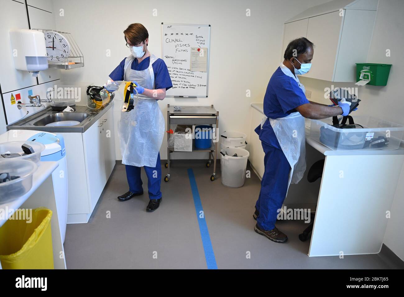 Clinical staff clean personal protective equipment ppe royal papworth ...