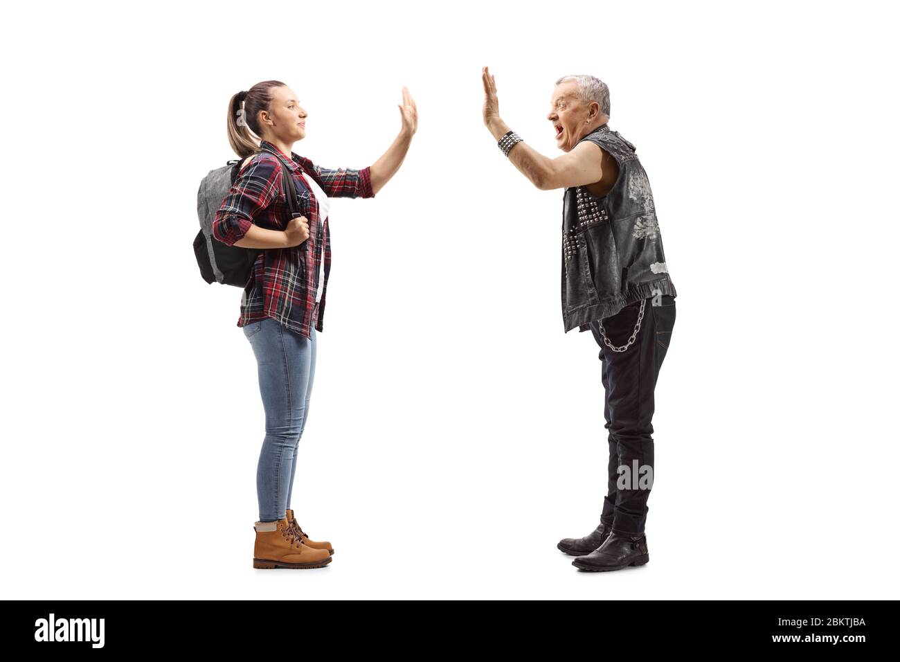 Happy high five mature Cut Out Stock Images & Pictures - Alamy