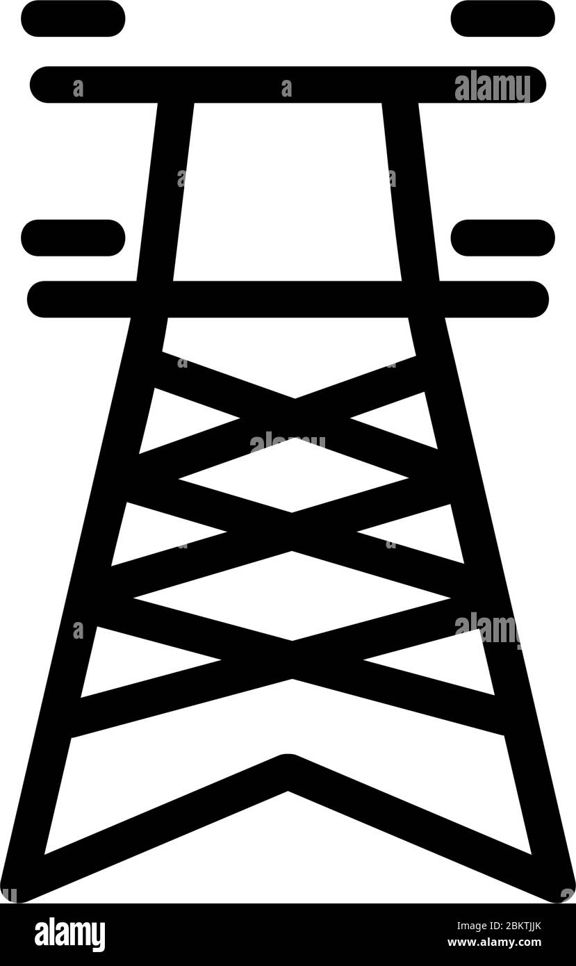 power transmission tower icon vector outline illustration Stock Vector ...