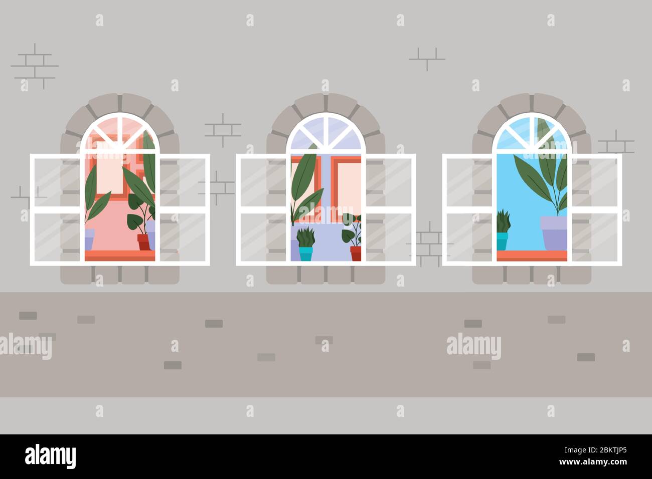 Office windows from outside Stock Vector Images - Alamy