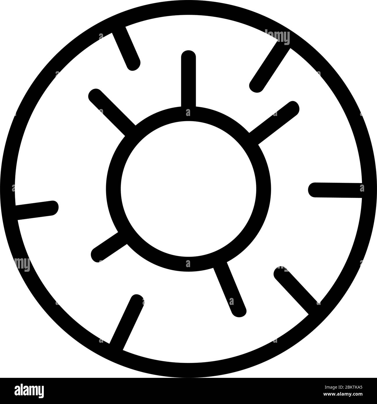 pineapple slice ring top view icon vector outline illustration Stock ...