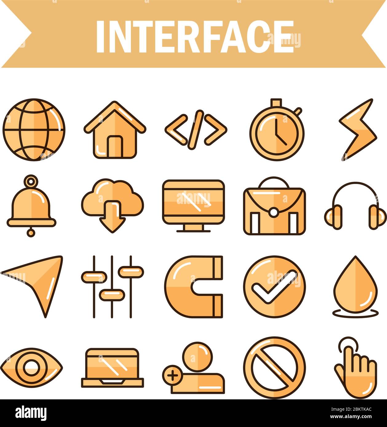interface internet web technology digital icons set vector illustration Stock Vector Image & Art ...