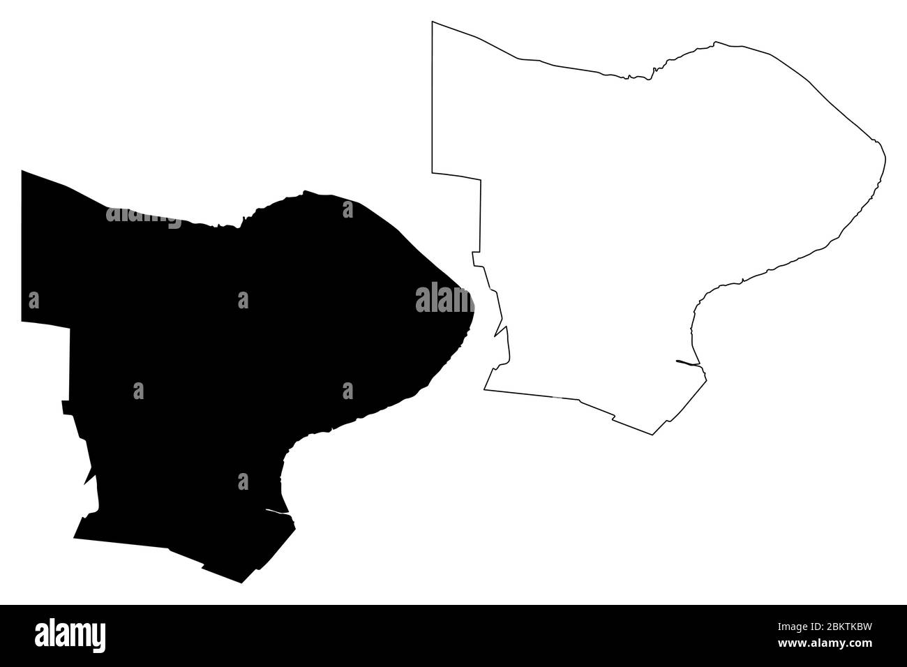 Paramaribo District (Surinam, Republic of Suriname) map vector ...