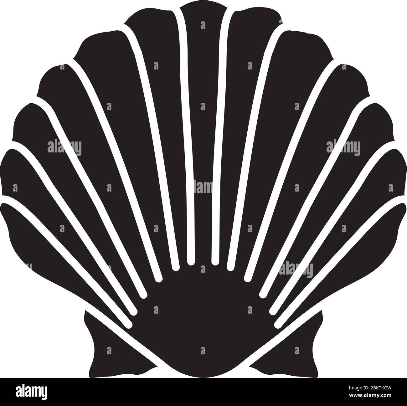 Scallop shell black glyph icon Stock Vector Image & Art - Alamy