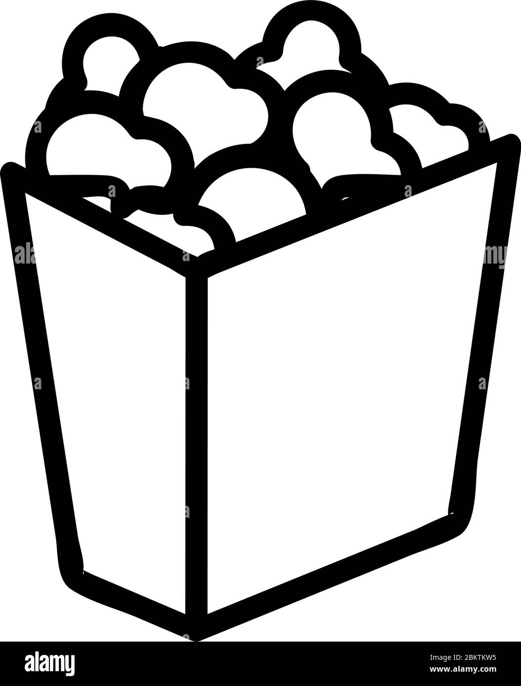 popcorn paper bag side view icon vector outline illustration Stock ...